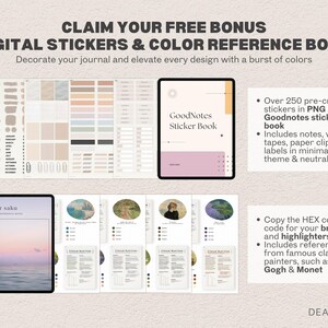 Digital Paper Texture Notebook Landscape | 12 Tabs Hyperlinked Cornell ...