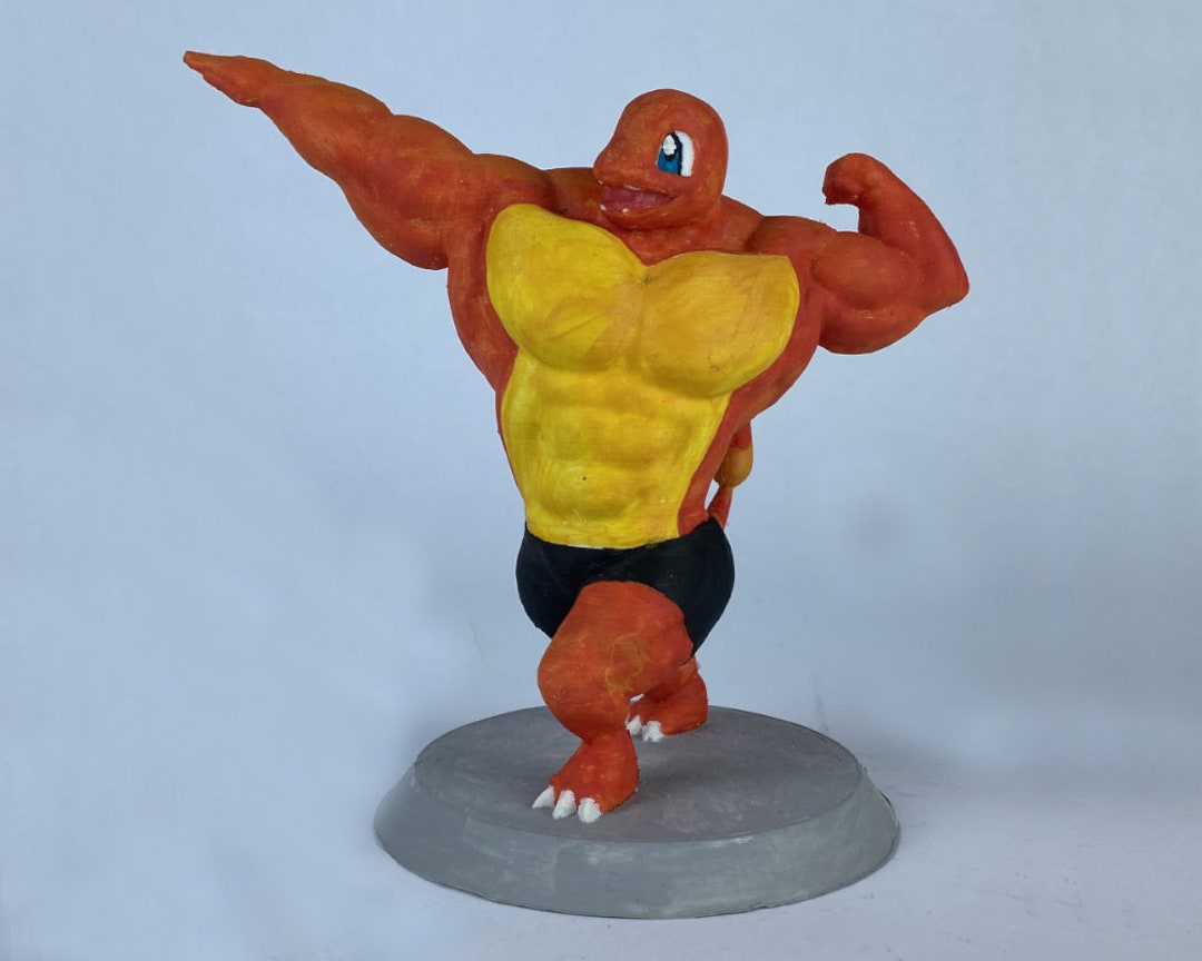 Pokemon Charmander Statue, Ultra Swole Charmander Figurine, Pokemon ...