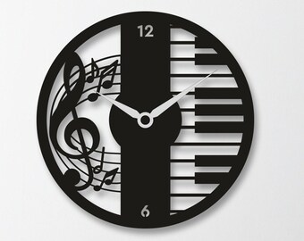 Piano Keys Wall Clock - Etsy