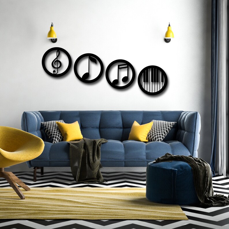 Music Symbols Wall Art Music Note Wall Art Set of 4 Gift for - Etsy