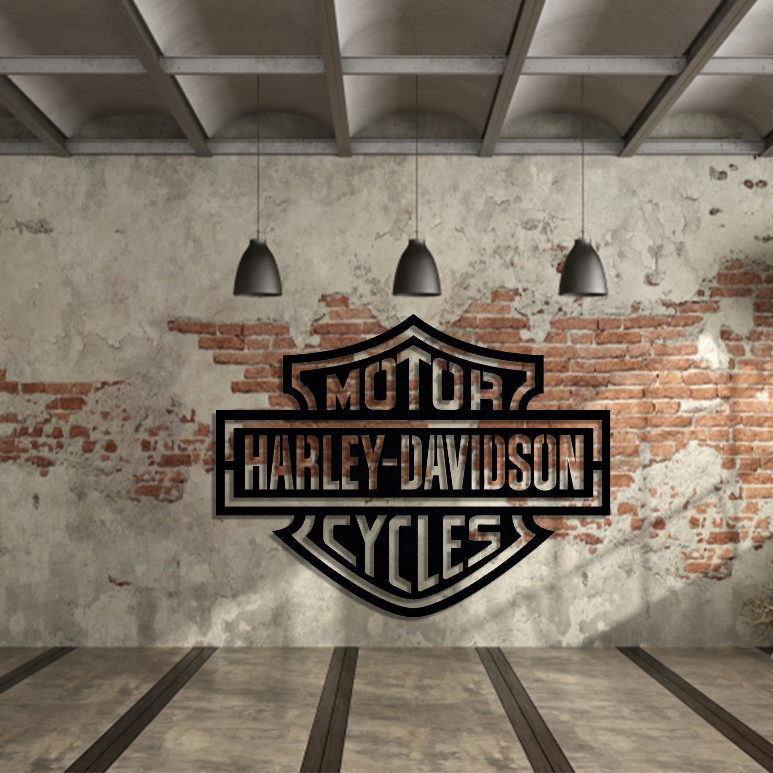 Harley Davidson Wall Hanging Decor Metal Wall Art Motorcycle Etsy