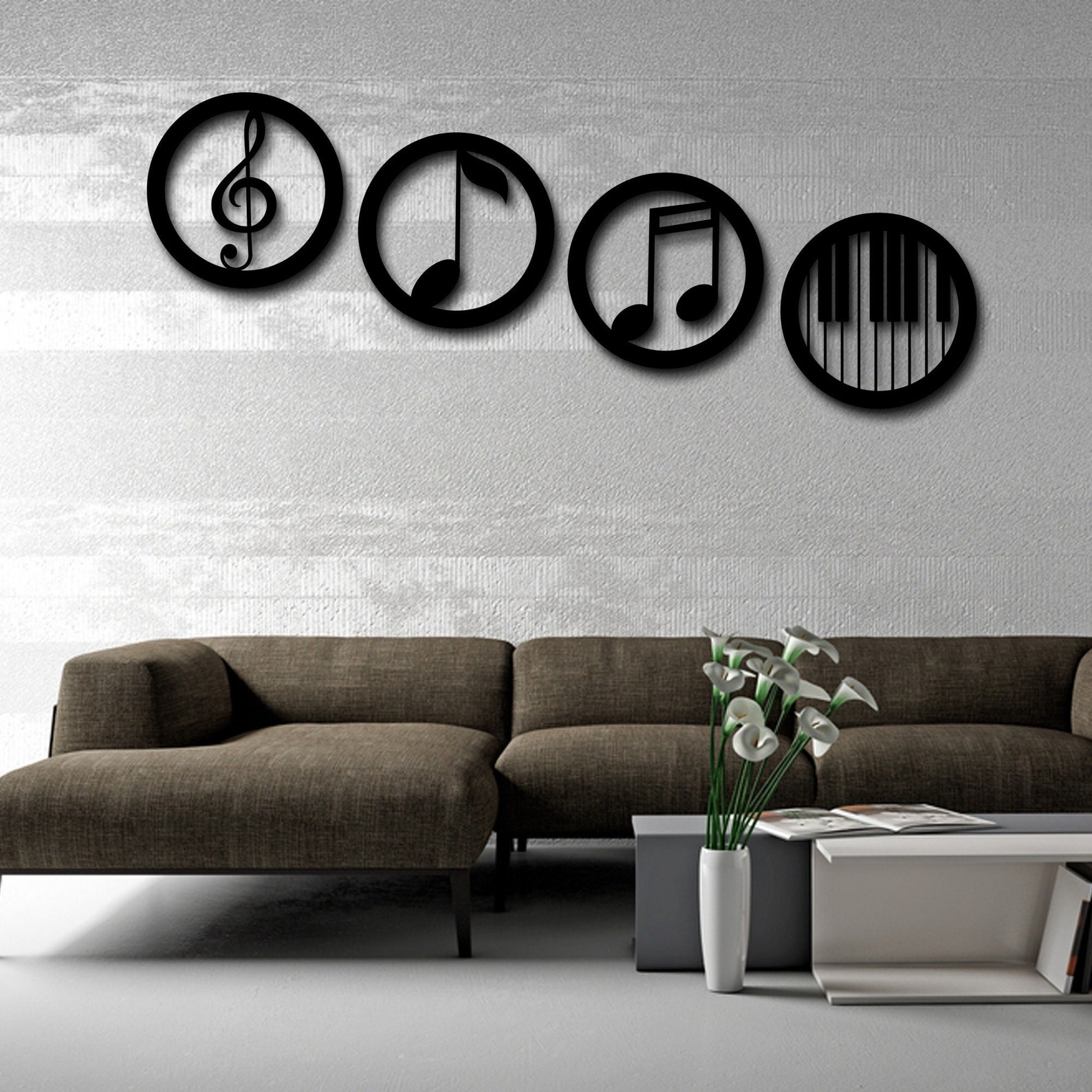 Music Symbols Wall Art Music Note Wall Art Set of 4 Gift for - Etsy
