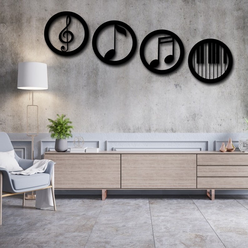 Music Symbols Wall Art Music Note Wall Art Set of 4 Gift for - Etsy