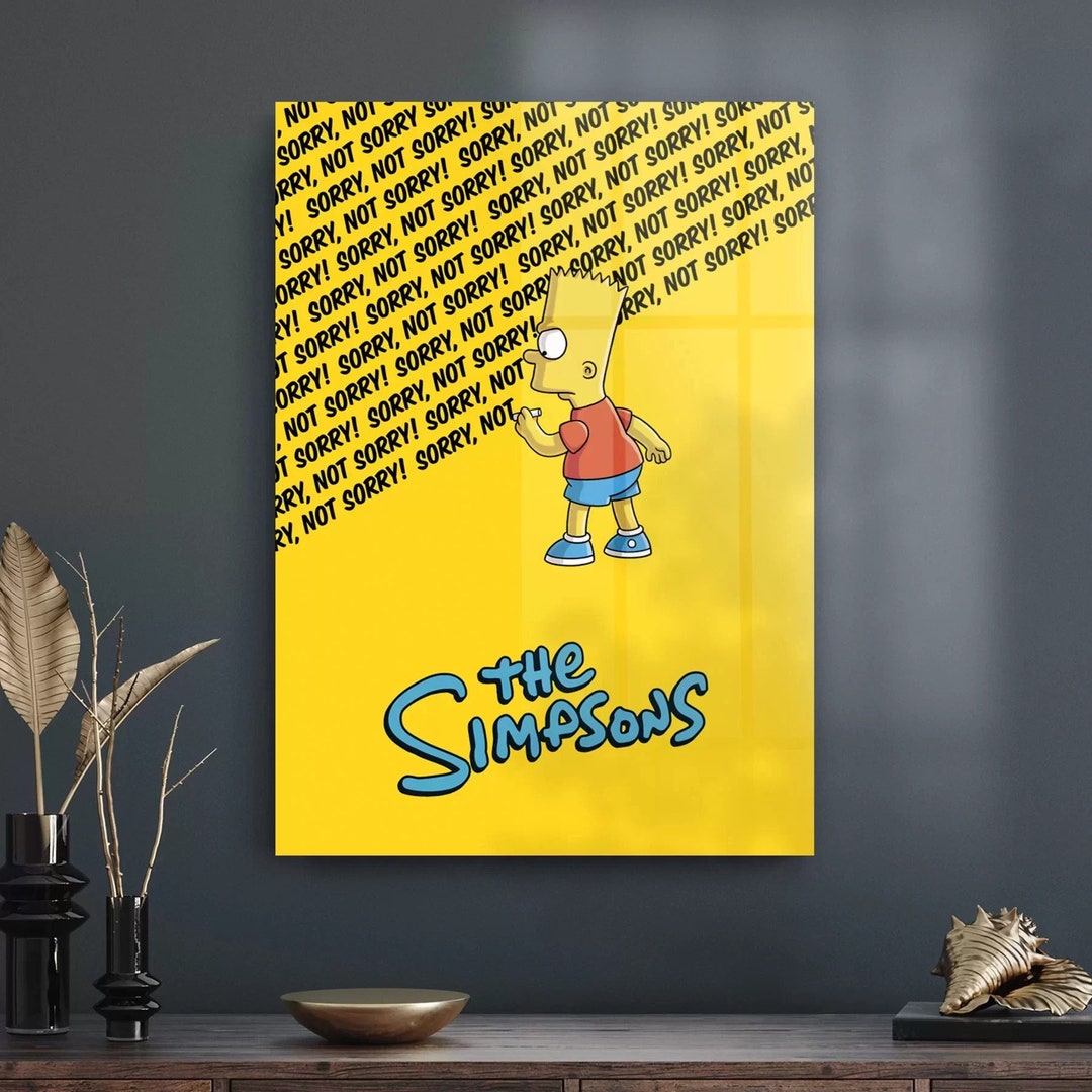 Famous Simpsons Cartoon UV Print Poster Large Yellow Tempered - Etsy