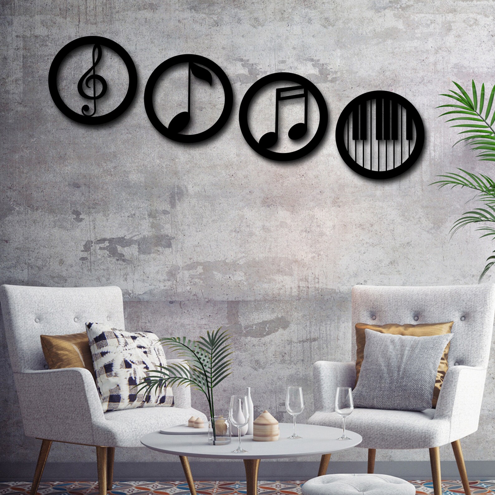 Music Symbols Wall Art Music Note Wall Art Set of 4 Gift for - Etsy