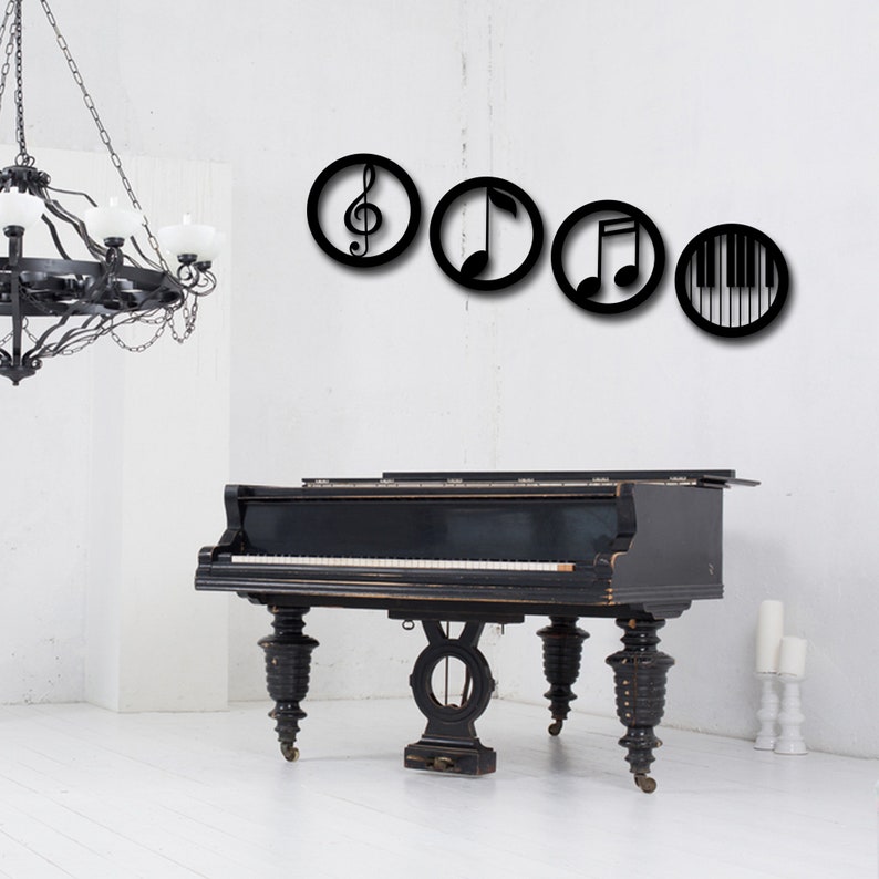 Music Symbols Wall Art Music Note Wall Art Set of 4 Gift for - Etsy