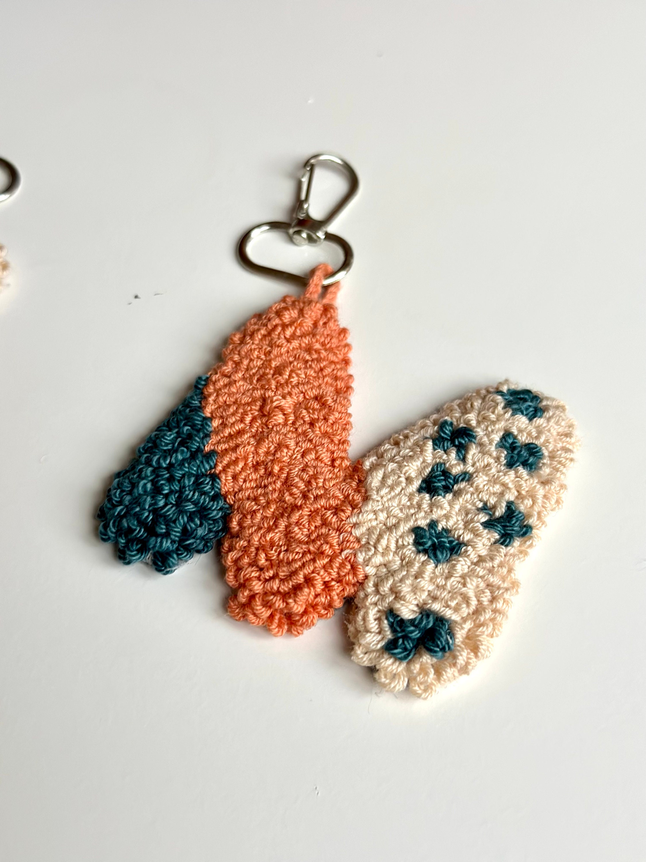 Boho Punch Needle Keychain,tufted Keychain,personalized Letter Key ...