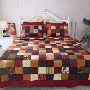 Handmade Patchwork Cotton, Patchwork Quilt, Hippie Bedding Bedspread ...