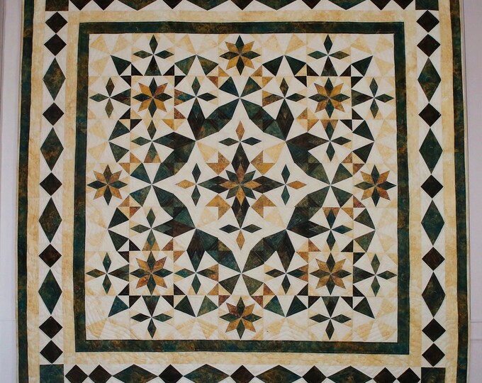 Alaska Handmade Patchwork Quilt 90 X 90. Art Quilt, Alaska Magic, Queen ...