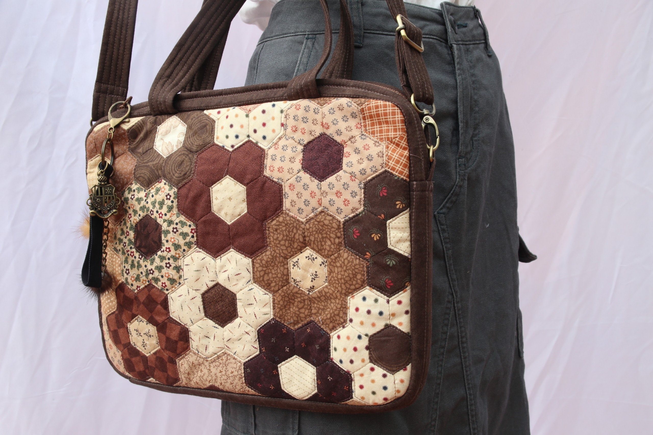 Hexagonal Laptop Bag , Quilted Laptop Sleeve, Protective Computer Cover ...