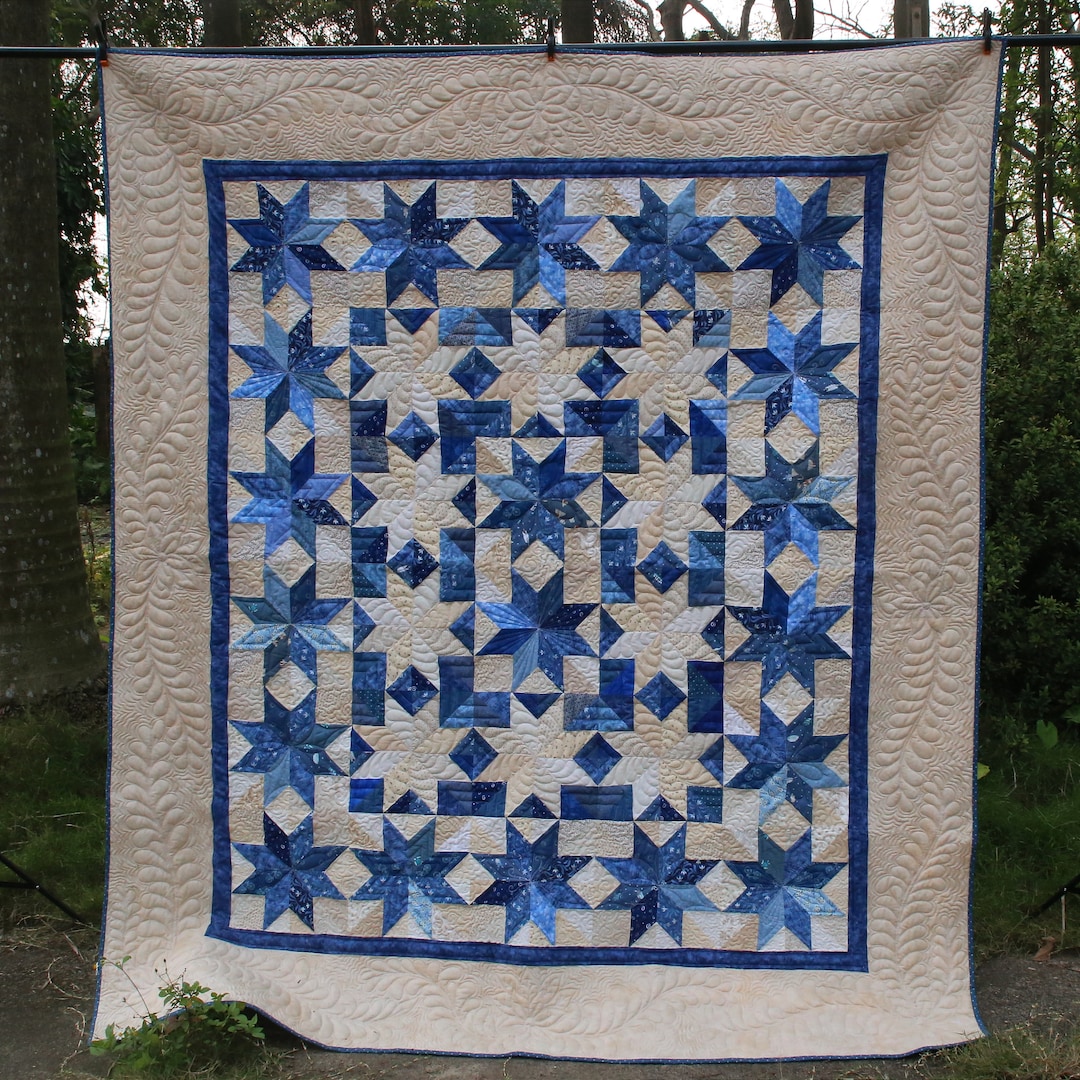 Blue Star Quilt ,samples Made to Order - Etsy