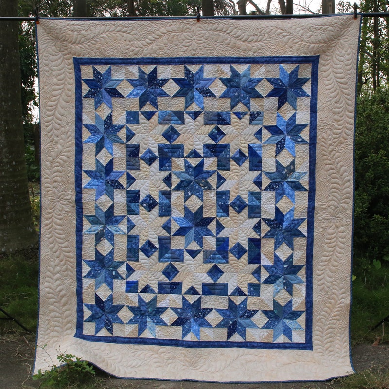 Blue Star Quilt - Etsy
