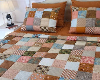 Handmade Patchwork Cotton, Patchwork Quilt, Hippie Bedding Bedspread ...
