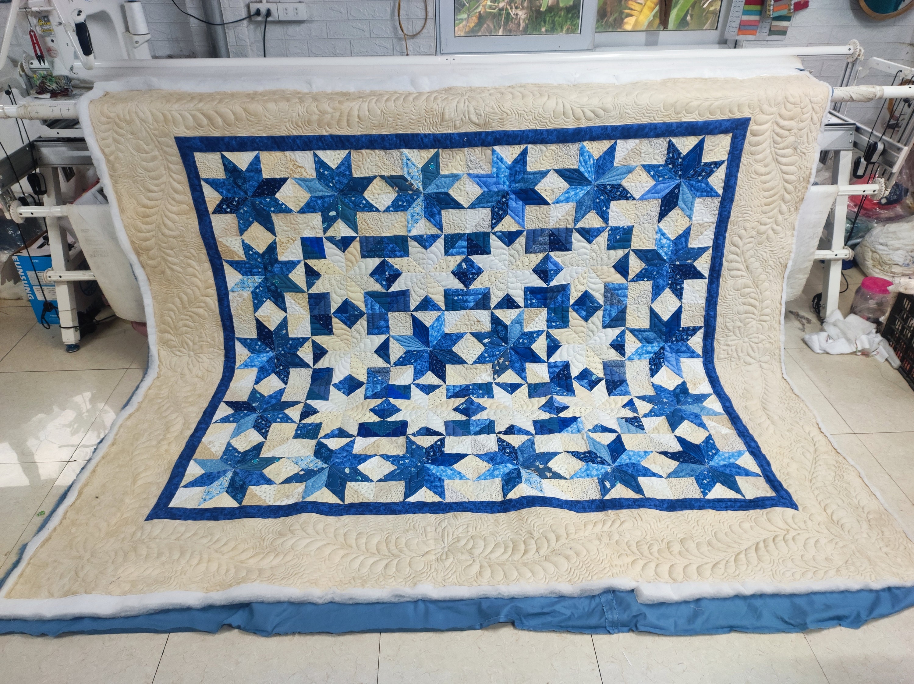 Blue Star Quilt ,samples Made to Order - Etsy