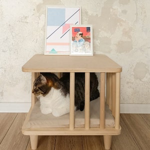 Square Modern Low Cat Table, Cat Furniture, Cat House - Etsy