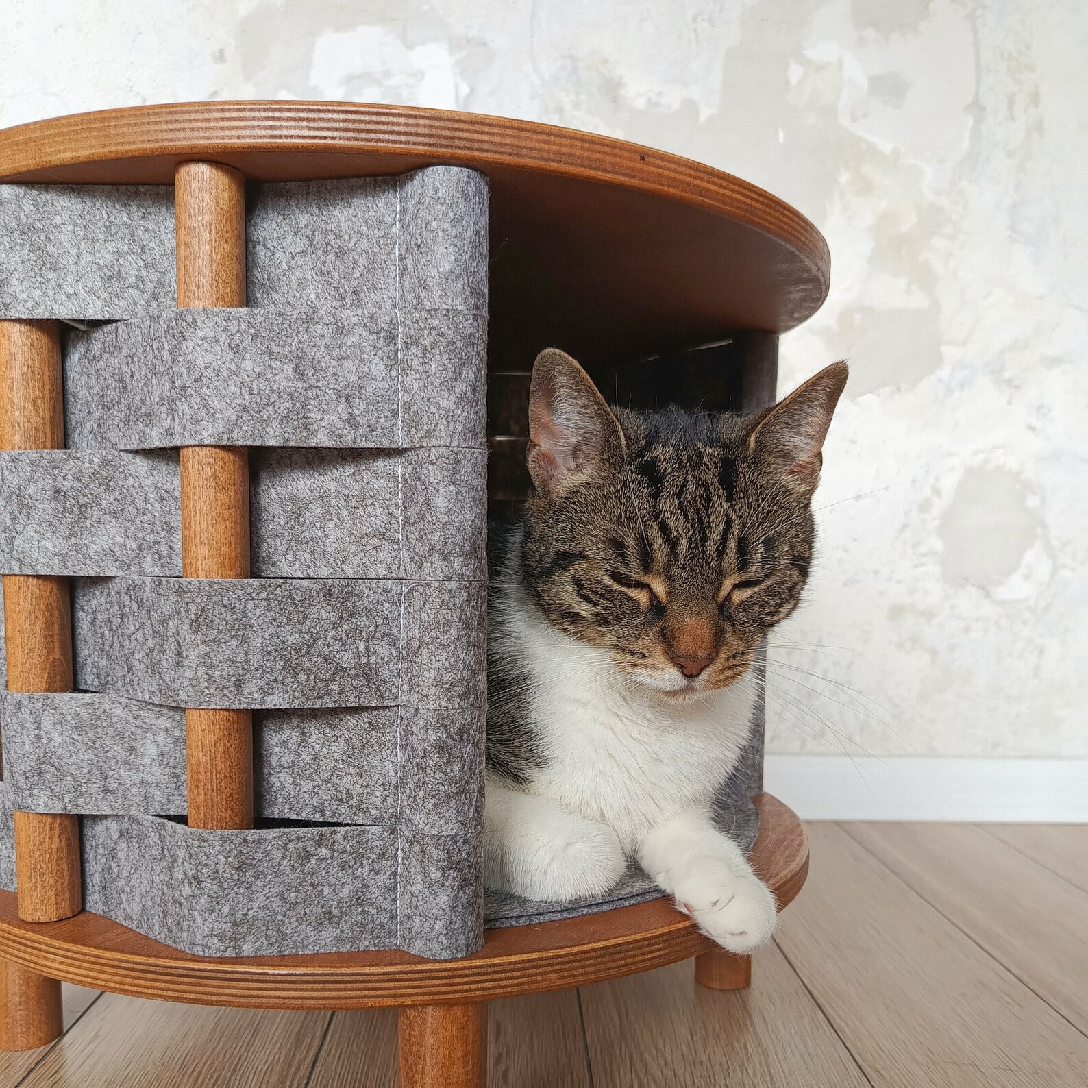 Cat House, Small Cat Table, Cat Furniture, Round Coffee Table, Cat Bed ...