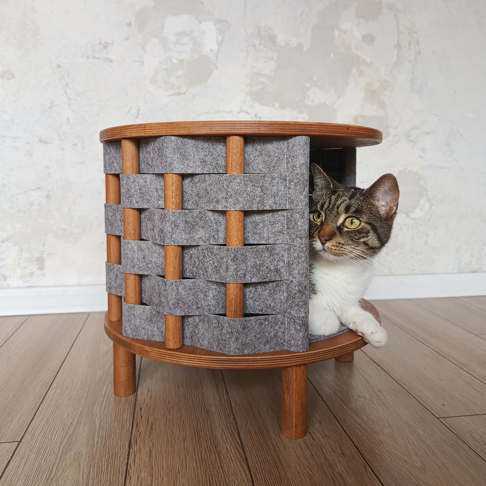 Cat House, Small Cat Table, Cat Furniture, Round Coffee Table, Cat Bed ...