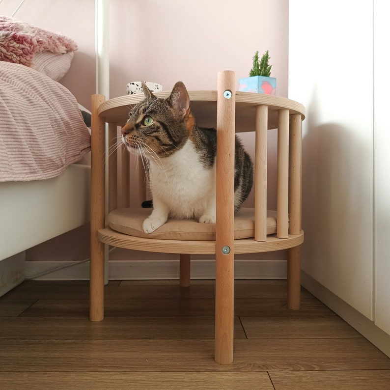 Small Round Plywood Coffee Table Cat Furniture - Etsy