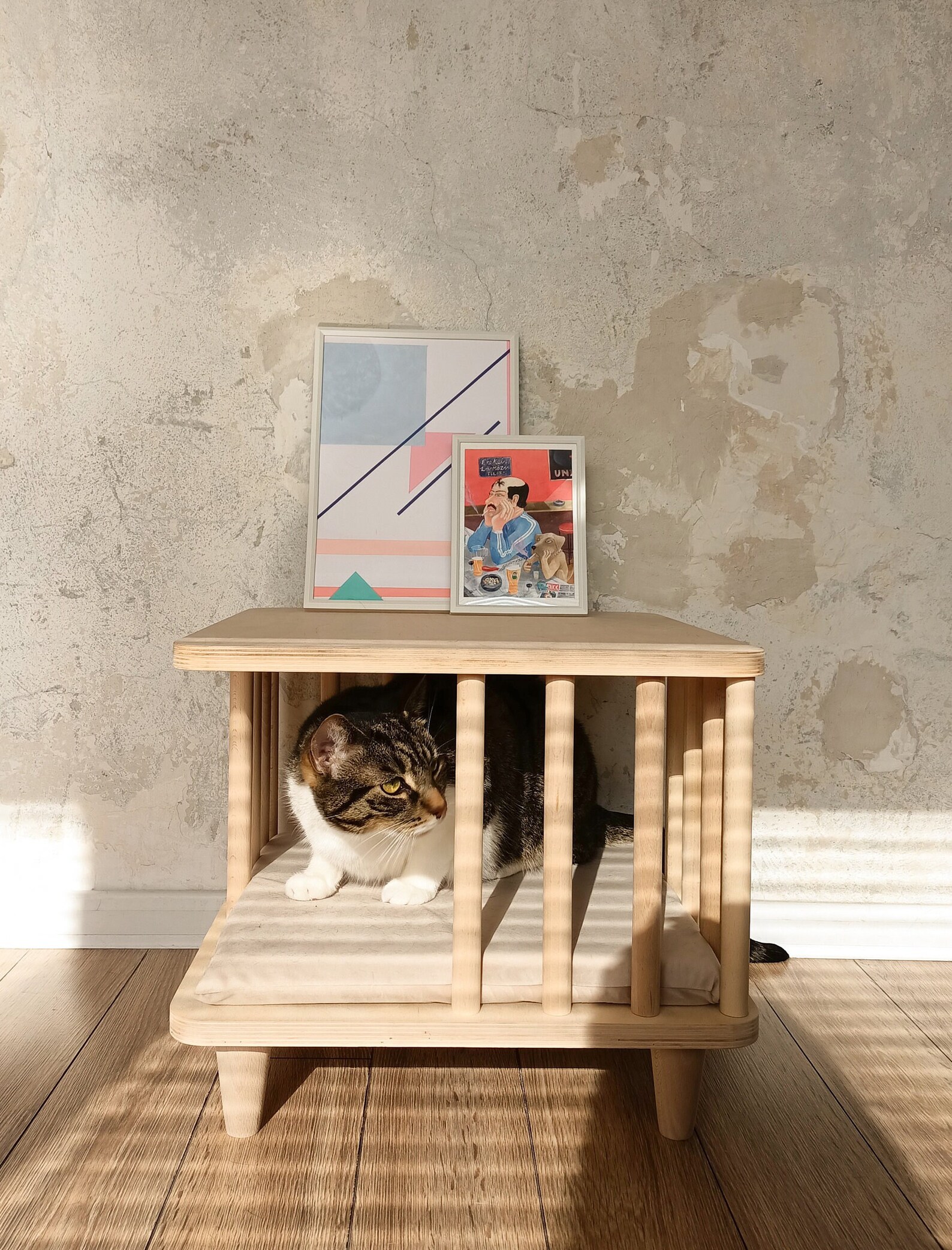 Square Modern Low Cat Table, Cat Furniture, Cat House - Etsy