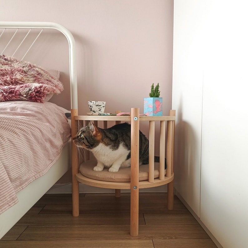 Small Round Plywood Coffee Table Cat Furniture - Etsy