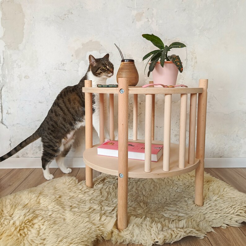 Small Round Plywood Coffee Table Cat Furniture - Etsy