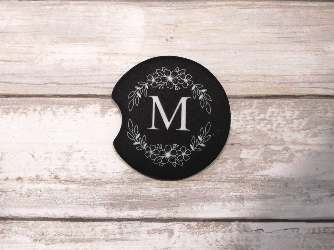 Monogram Car Coaster, Car Decor, Car Accessories, Coasters, Auto Decor ...