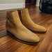 Men's Handmade Suede Beige Chelsea Long Boot , Men's Side Zipper Dress ...