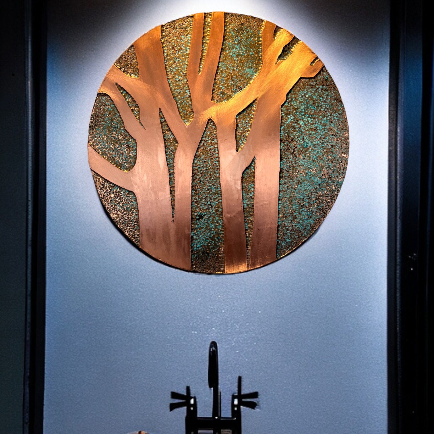 Rustic Copper Wall Art Farmhouse Decor Textured Wall Decor Minimalist ...