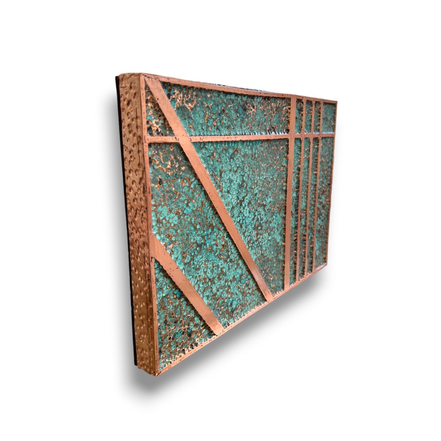 Copper Art L Rustic Copper Wall Art | Farmhouse Decor | Textured Wall ...