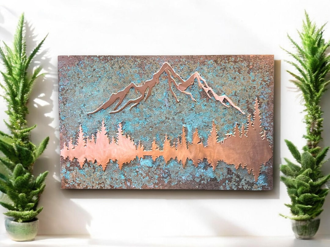 Rustic Copper Wall Art, Farmhouse Decor, Metal Wall Art, Forest Art, - Etsy