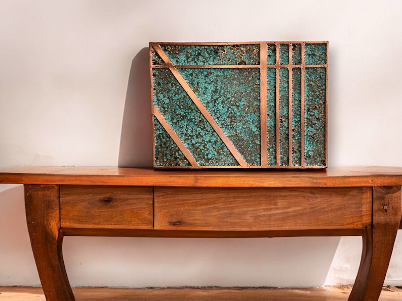 Copper Art L Rustic Copper Wall Art Farmhouse Decor Textured Wall Art ...