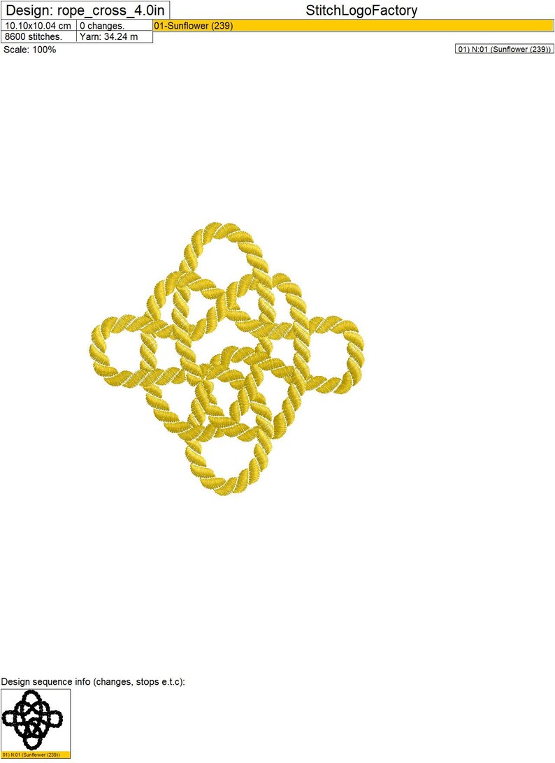 Cross Made of Rope, 4 Sizes, Machine Embroidery Designs - Etsy