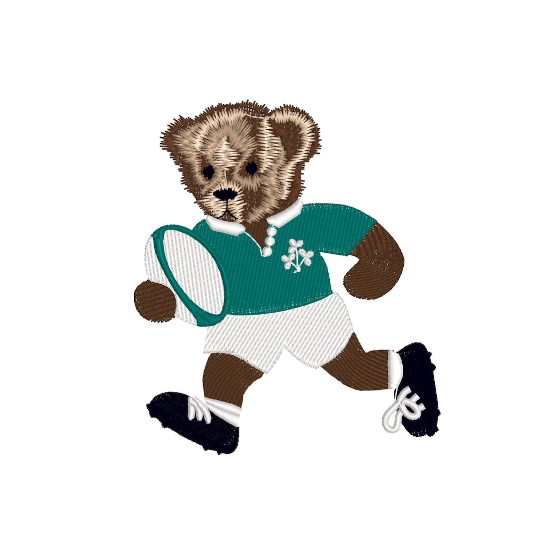 Teddy Bear Rugby Player Ireland, 3 Sizes, Machine Embroidery Designs - Etsy