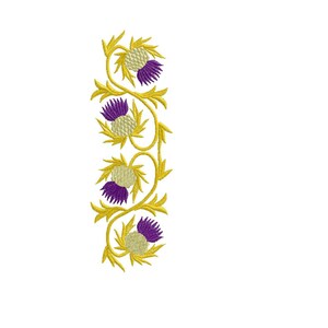 Set of 4 Golden Thistle Border Corner, 3 Sizes Each Machine Embroidery ...