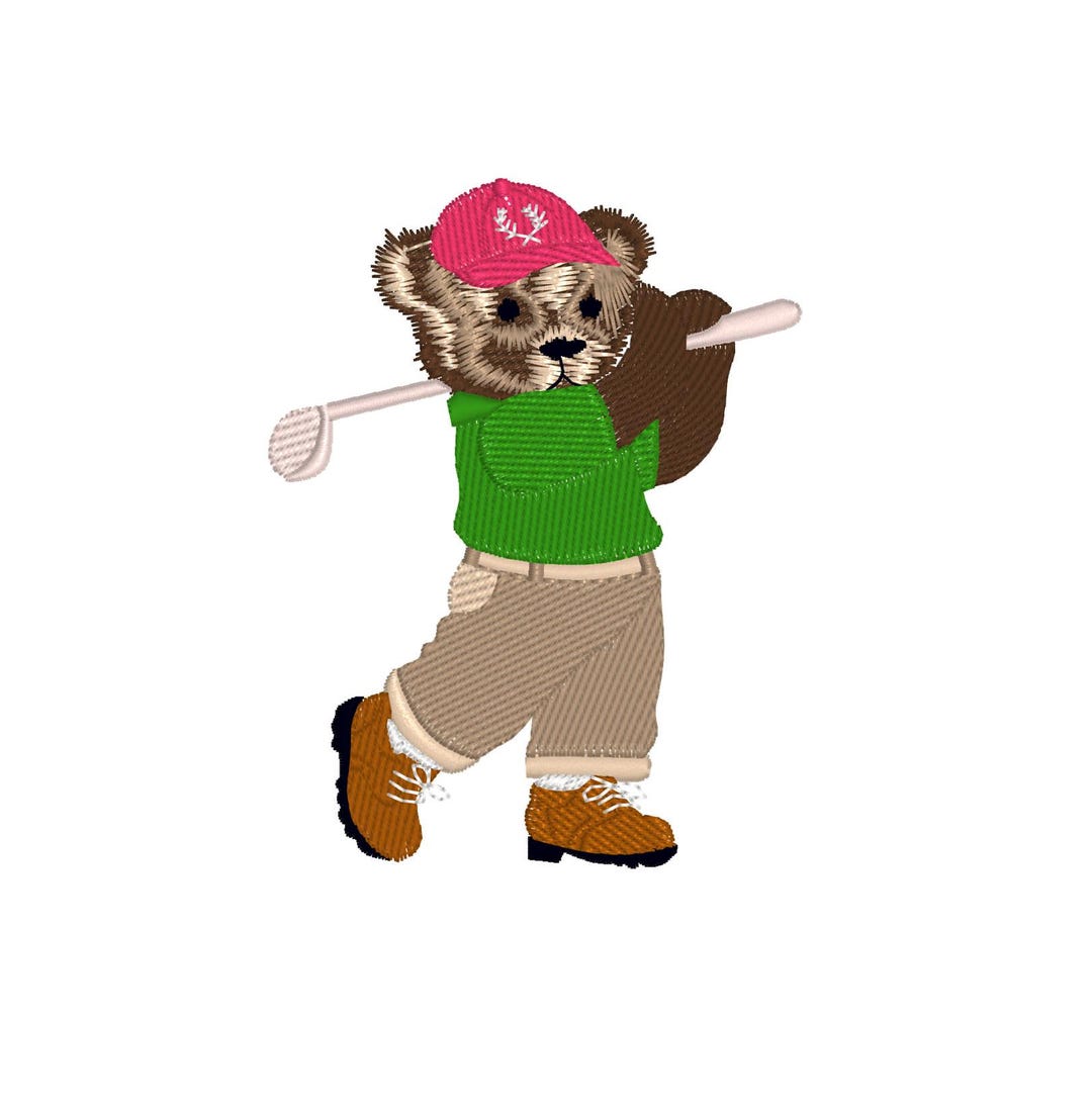 Teddy Bear Golf Player, 3 Sizes, Machine Embroidery Designs - Etsy