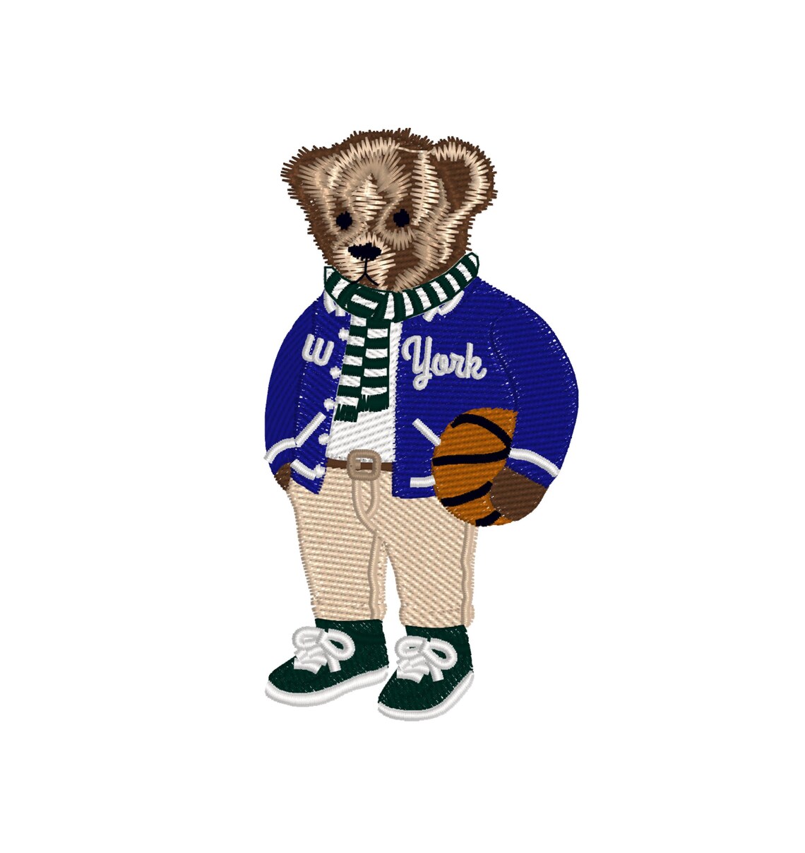 Teddy Bear, Basketball Bear With Varsity Jacket, 3 Sizes, Machine ...