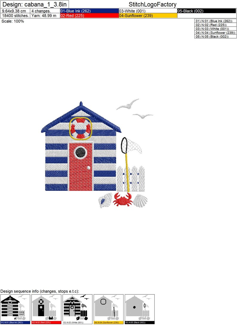 Beach Hut, Shell, Seaside, 3 Sizes, Machine Embroidery Designs - Etsy