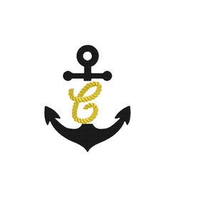 Monograms With Rope Font, Alphabet in an Anchor Frame, 4 Sizes, Machine ...