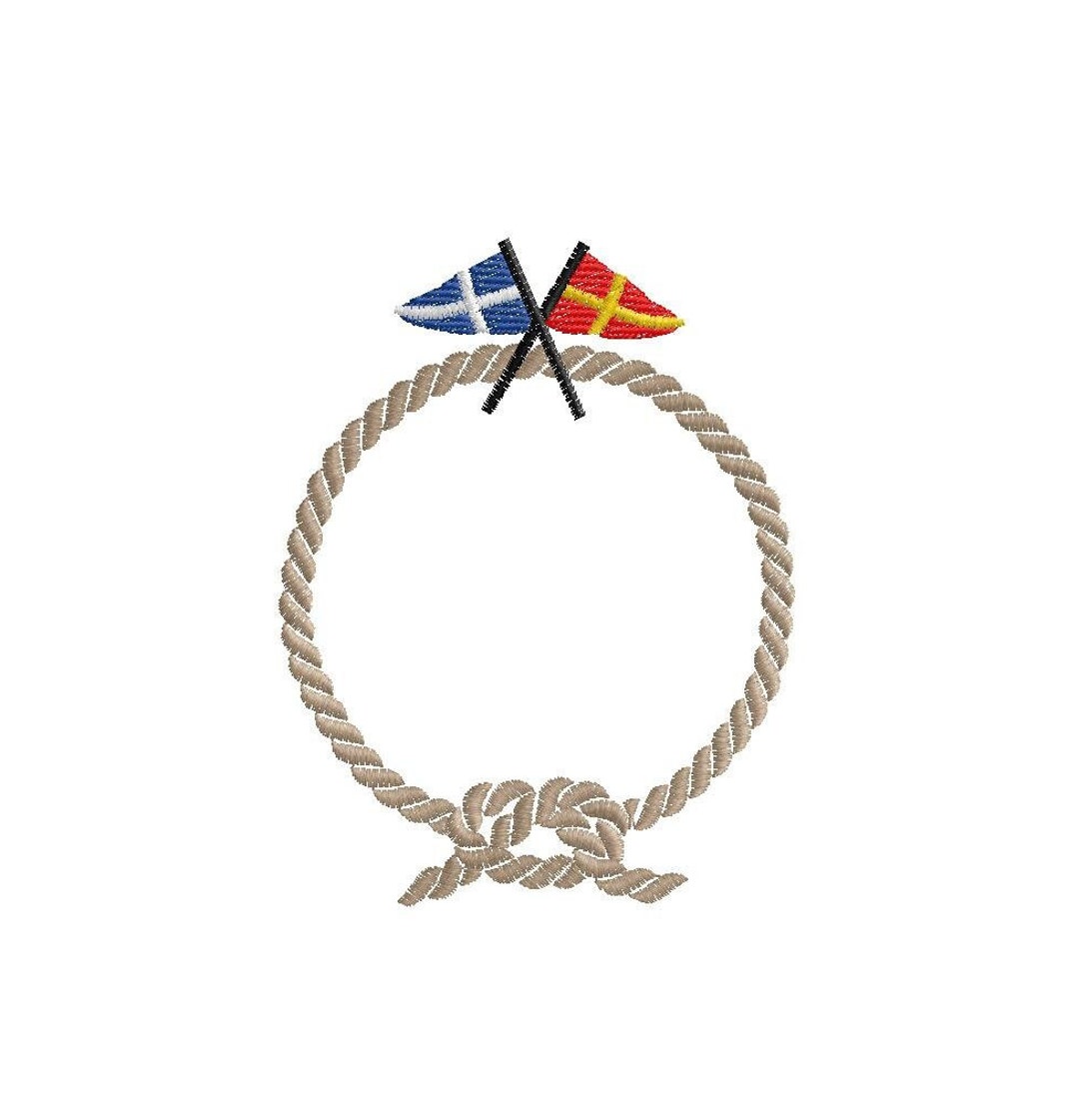 Nautical Flags With a Rope Frame, 3 Sizes Machine Embroidery Designs ...