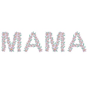 Pink Flower Font + "mama" Word, 3 Sizes, Machine Embroidery Designs - Etsy