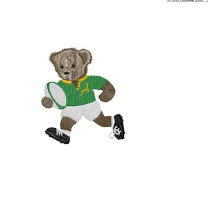 Teddy Bear Rugby Player South Africa, 3 Sizes, Machine Embroidery ...