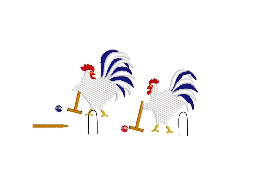 Chicken Playing Croquet 4 Sizes Machine Embroidery Designs Instant ...