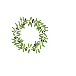 Set of Olive Patterns, Branch, Crown, 3 Sizes for Each, Machine ...