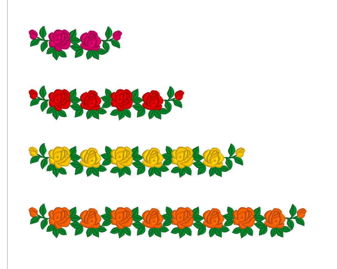 Rose Border, 4 Sizes, Machine Embroidery Designs - Etsy