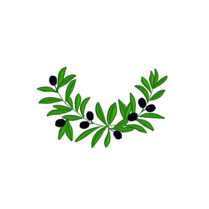 Set of Olive Patterns, Branch, Crown, 3 Sizes for Each, Machine ...