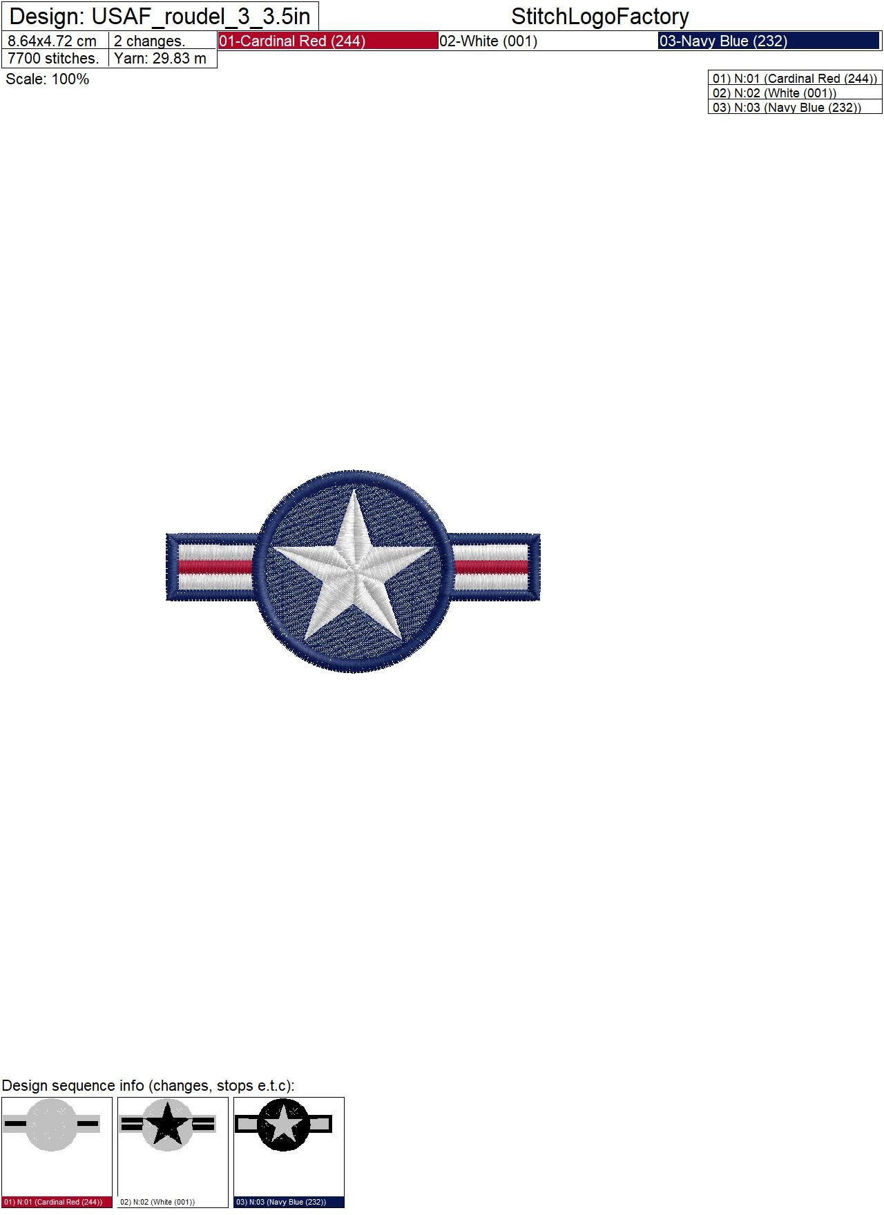 Roundel of the USAF, 5 Sizes, Machine Embroidery Designs - Etsy