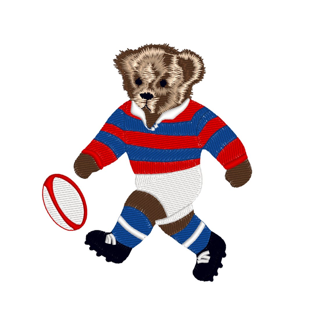 Teddy Bear Rugby Player, 3 Sizes, Machine Embroidery Designs - Etsy