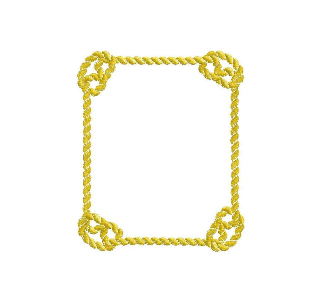 Rope Rectangle Frame With Knots 6 Sizes Machine Embroidery - Etsy