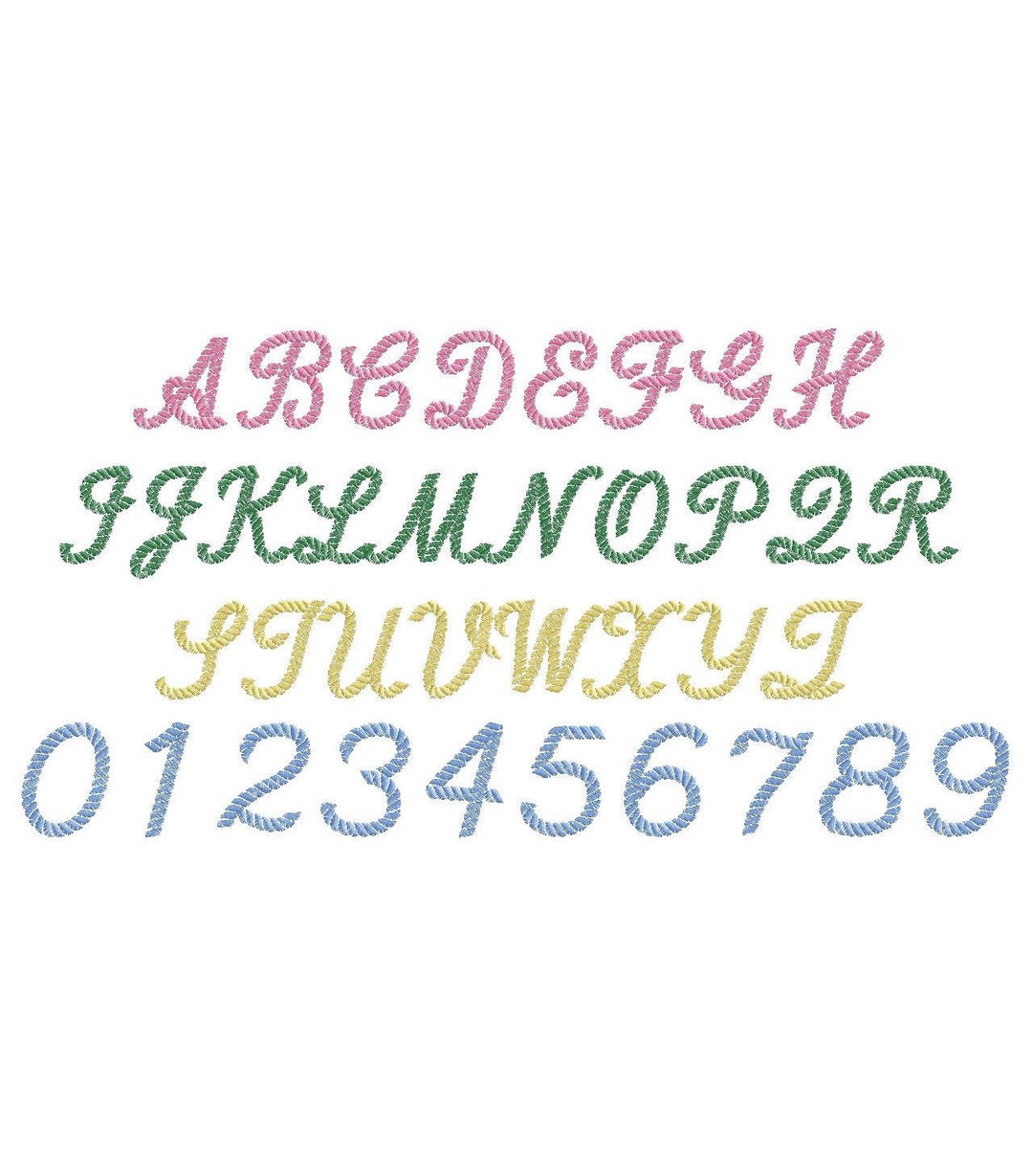 Rope Font English Style 11 Sizes Machine Embroidery Designs Instant ...