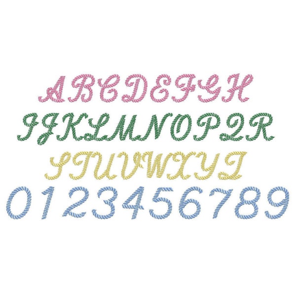 Rope Style Embroidery Font - Etsy